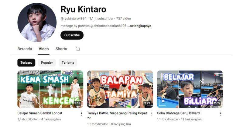 Potret Ryu Kintaro Anak 9 Tahun yang Punya 1 Juta Subscriber | Popmama.com